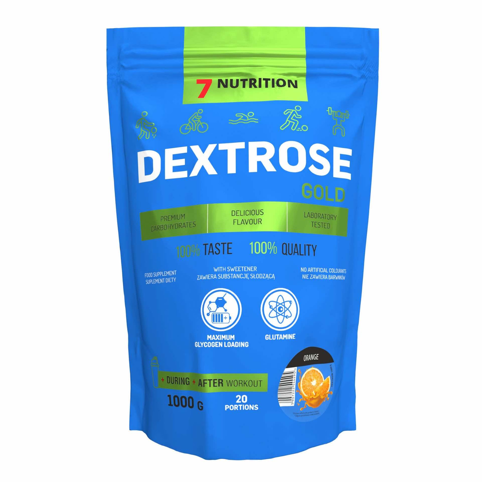 7Nutrition DEXTROSE Gold 1000 g Orange | SHOP \ Carbohydrates